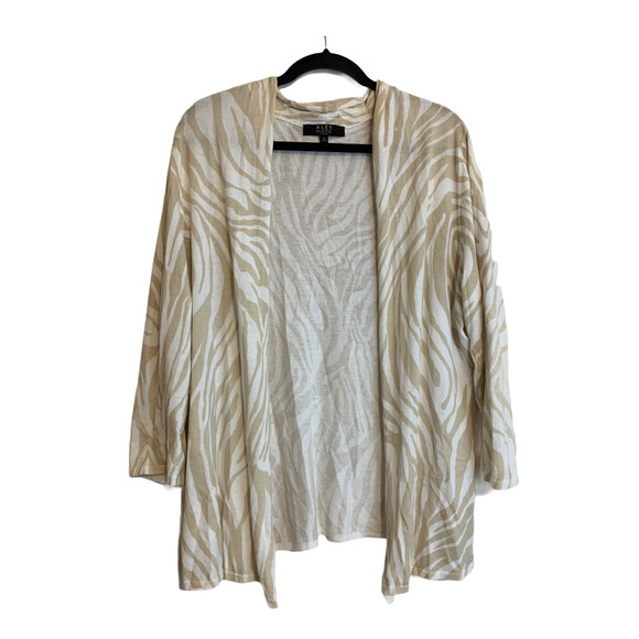Alex Marie | Sweaters | Alex Marie Kimono Zebra Stripe Tan White ...